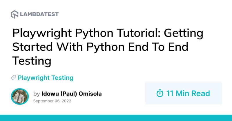 Idowu Omisola on LinkedIn: Playwright Python Tutorial: Getting Started ... Idowu Omisola on LinkedIn: Playwright Python Tutorial: Getting Started ...