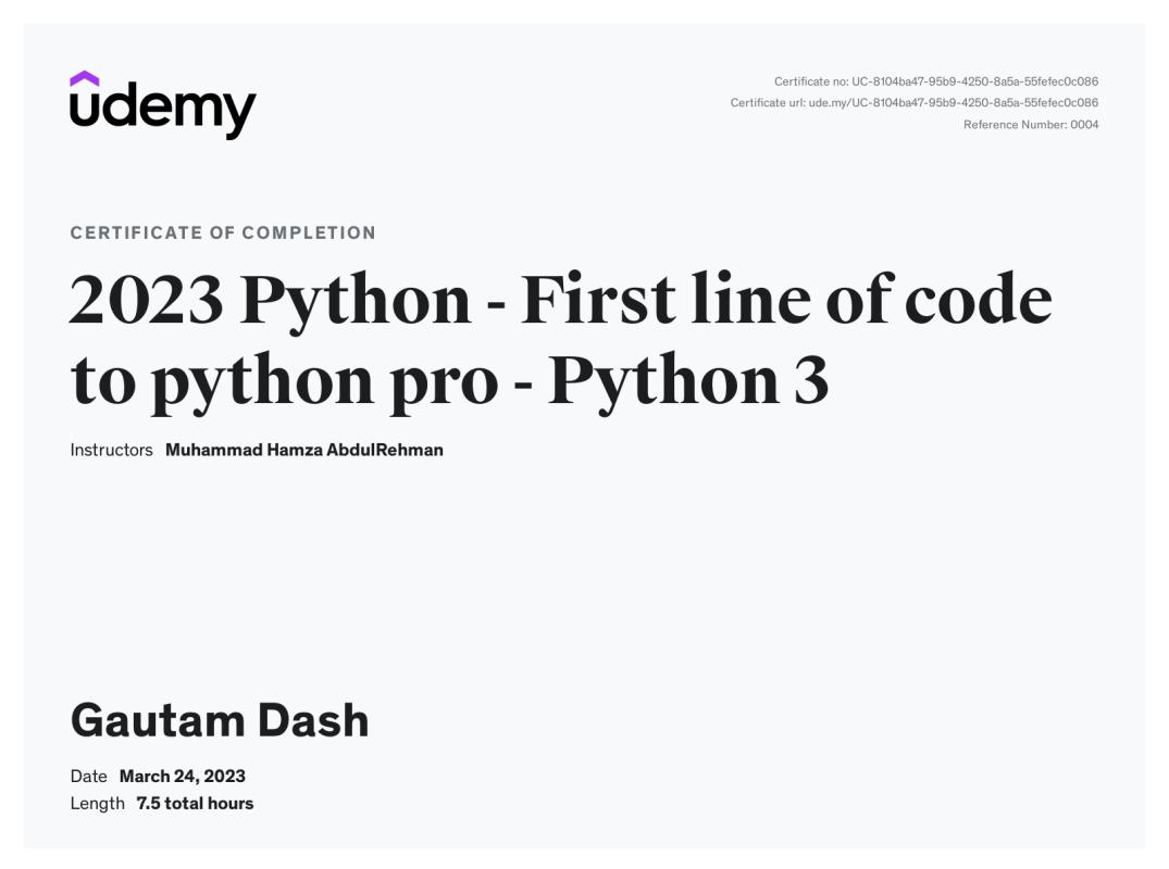GAUTAM DASH on LinkedIn: Udemy Course Completion Certificate GAUTAM DASH on LinkedIn: Udemy Course Completion Certificate