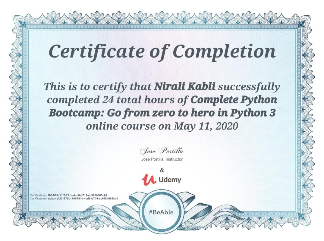 Nirali Dharmesh Kabli, CSM® on LinkedIn: #python3 #udemy # ... Nirali Dharmesh Kabli, CSM® on LinkedIn: #python3 #udemy # ...