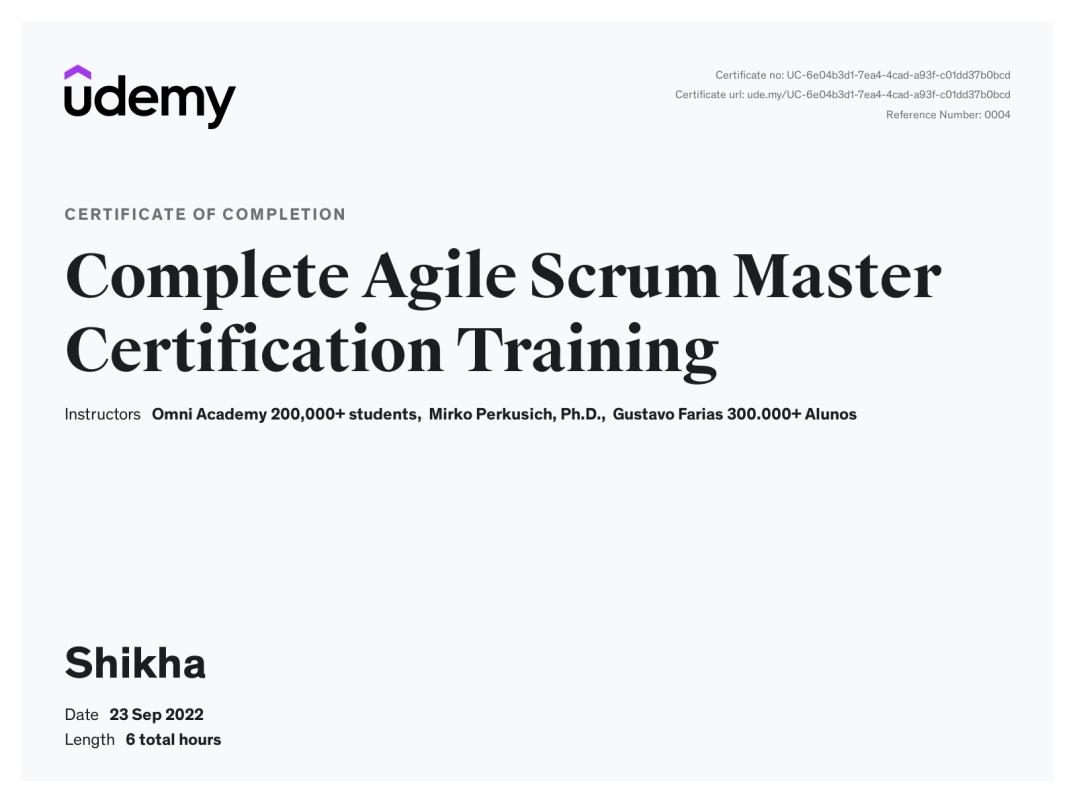 Shikha Goyal on LinkedIn: Udemy Course Completion Certificate Shikha Goyal on LinkedIn: Udemy Course Completion Certificate