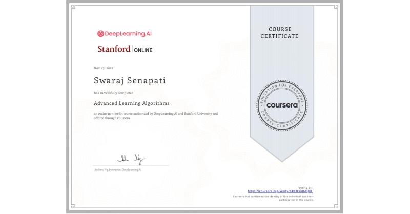 Swaraj Senapati on LinkedIn: Completion Certificate for Advanced ... Swaraj Senapati on LinkedIn: Completion Certificate for Advanced ...