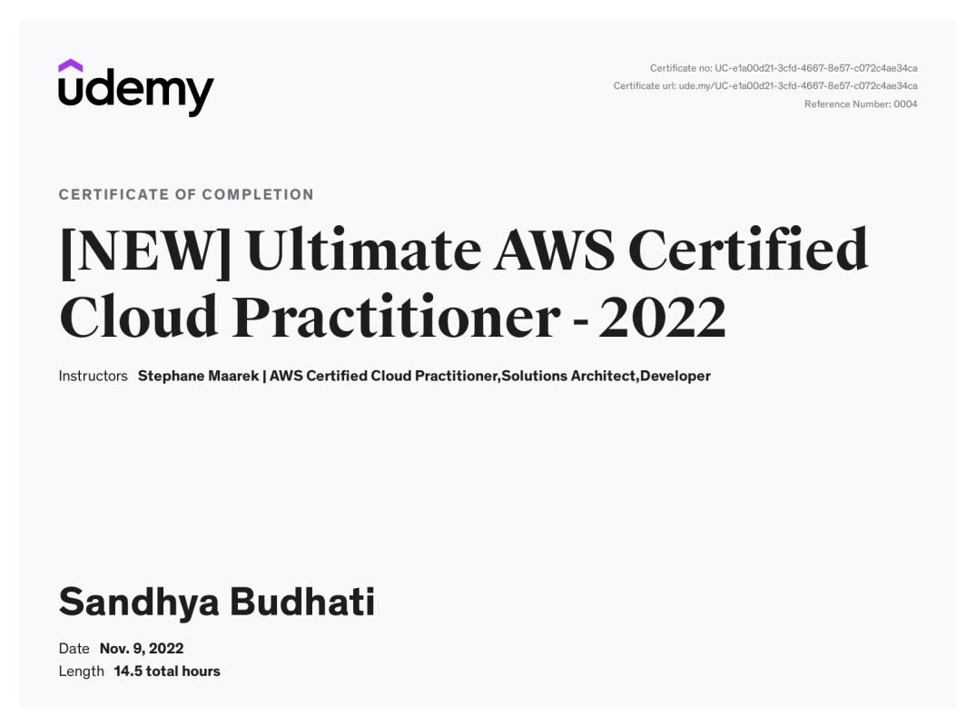 sandhya budhati on LinkedIn: Udemy Course Completion Certificate sandhya budhati on LinkedIn: Udemy Course Completion Certificate