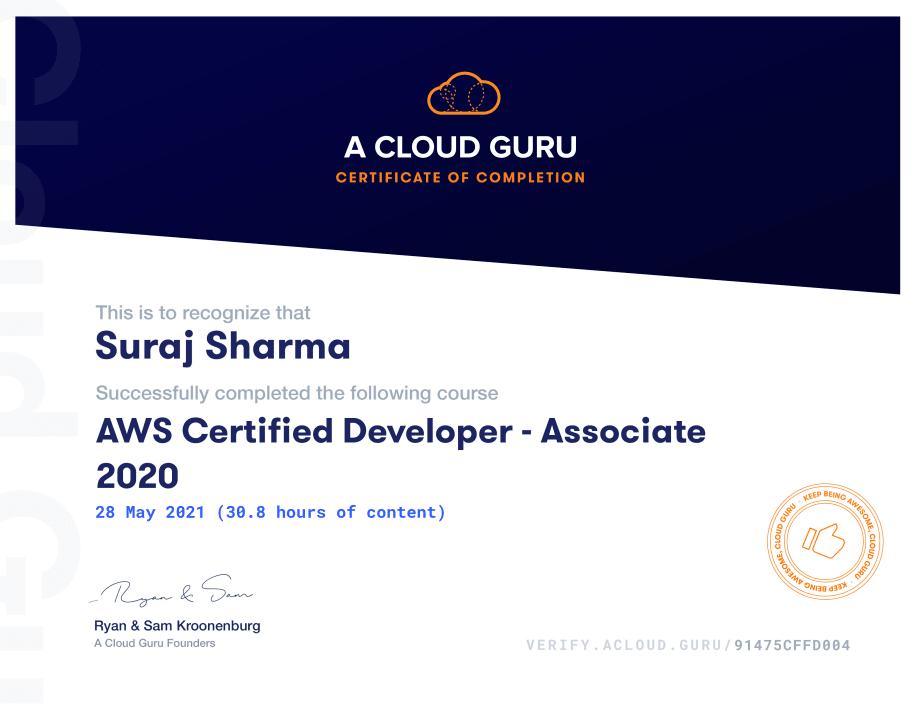 Suraj Sharma on LinkedIn: #aws #cloud #awsdeveloper #cloudjourney Suraj Sharma on LinkedIn: #aws #cloud #awsdeveloper #cloudjourney