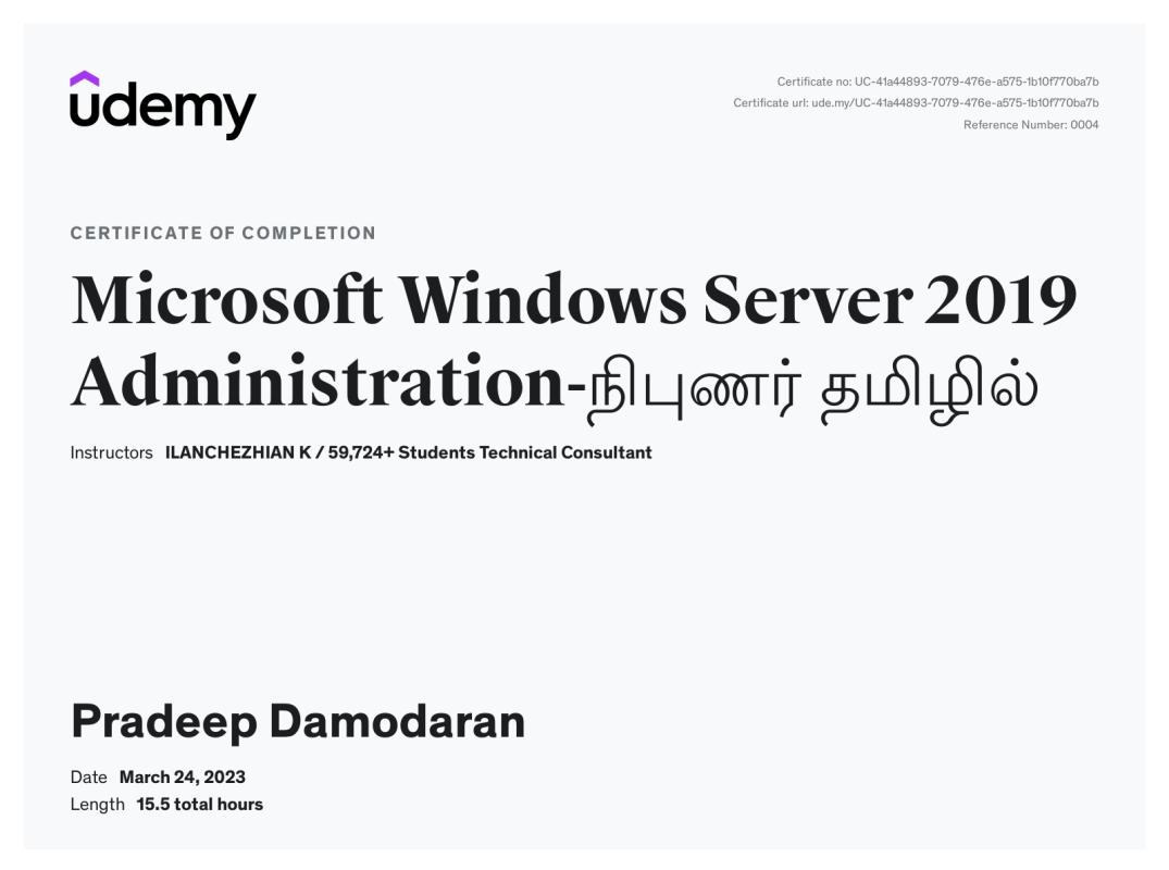 Pradeep Damodaran on LinkedIn: Udemy Course Completion Certificate Pradeep Damodaran on LinkedIn: Udemy Course Completion Certificate