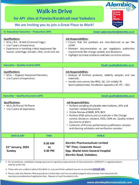 Pharma Job Vacancy on LinkedIn: Alembic Pharma Walk In Interview For ... Pharma Job Vacancy on LinkedIn: Alembic Pharma Walk In Interview For ...