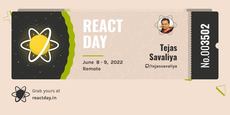 Tejas Savaliya on LinkedIn: Join me at React Day Bangalore (@ReactDayIn ... Tejas Savaliya on LinkedIn: Join me at React Day Bangalore (@ReactDayIn ...
