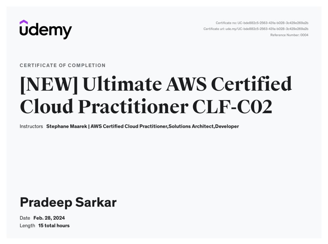 Pradeep Sarkar on LinkedIn: Udemy Course Completion Certificate Pradeep Sarkar on LinkedIn: Udemy Course Completion Certificate