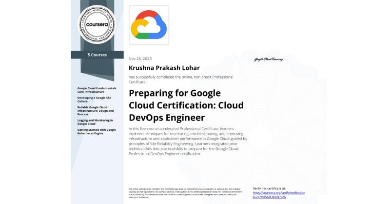 Krushna Lohar on LinkedIn: Completion Certificate for Preparing for ... Krushna Lohar on LinkedIn: Completion Certificate for Preparing for ...