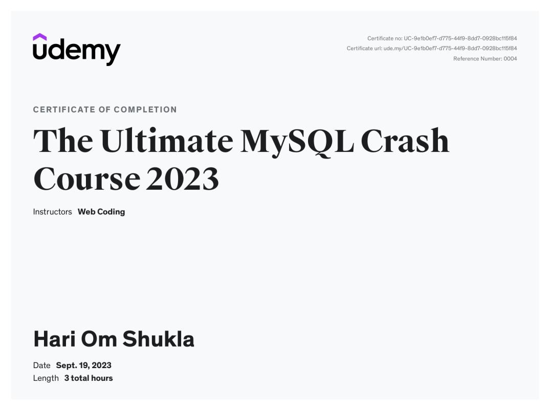 Hari Om Shukla on LinkedIn: Udemy Course Completion Certificate Hari Om Shukla on LinkedIn: Udemy Course Completion Certificate