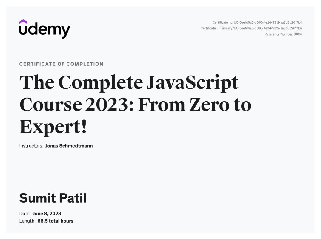 Sumit Patil on LinkedIn: Udemy Course Completion Certificate Sumit Patil on LinkedIn: Udemy Course Completion Certificate