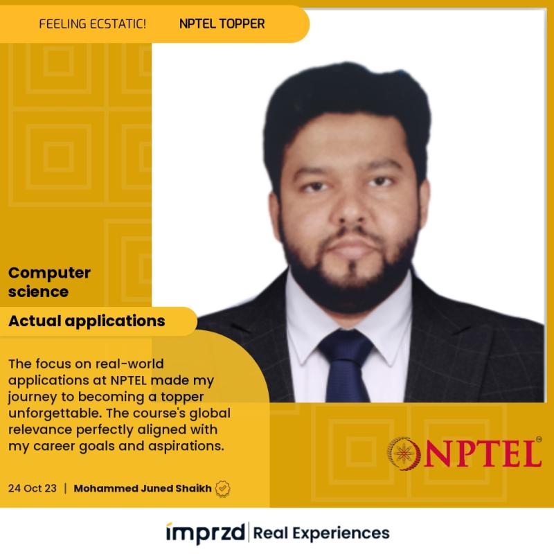 MOHAMMED JUNED SHAIKH on LinkedIn: NPTEL MOHAMMED JUNED SHAIKH on LinkedIn: NPTEL