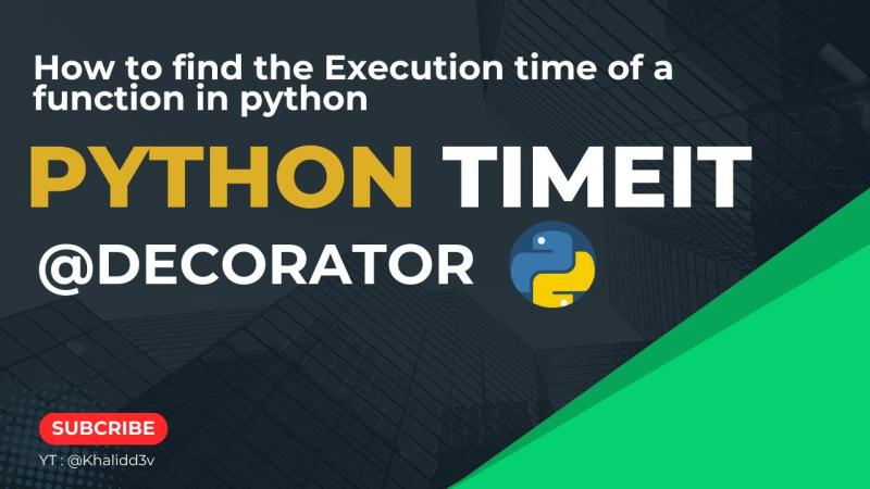 Khalid Ali Khan on LinkedIn: Python Timeit : 🐍 Python decorator to ... Khalid Ali Khan on LinkedIn: Python Timeit : 🐍 Python decorator to ...