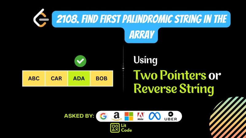 Leetcode 2108: Palindromic String in Array | LitCode posted on the ... Leetcode 2108: Palindromic String in Array | LitCode posted on the ...