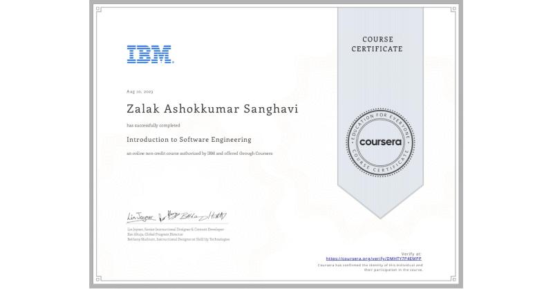Zalak Sanghavi on LinkedIn: Completion Certificate for Introduction to ... Zalak Sanghavi on LinkedIn: Completion Certificate for Introduction to ...
