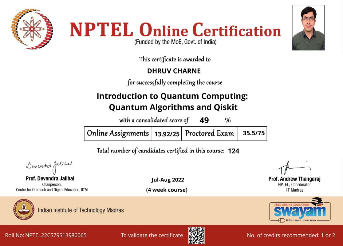 Dhruv Charne on LinkedIn: Completed a Course in Quantum Computing Dhruv Charne on LinkedIn: Completed a Course in Quantum Computing