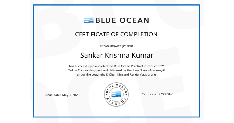 Krishna Kumar Sankar on LinkedIn: Blue Ocean Practical Introduction ... Krishna Kumar Sankar on LinkedIn: Blue Ocean Practical Introduction ...