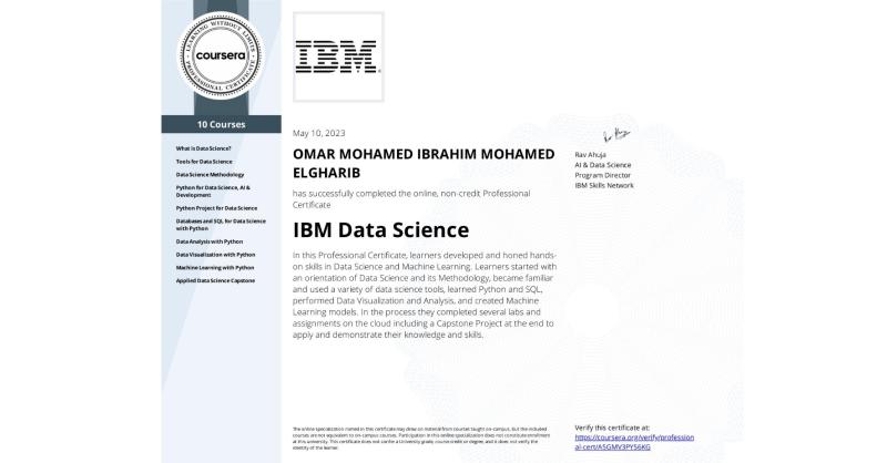 Omar Mohamed Elgharib on LinkedIn: Completion Certificate for IBM Data ... Omar Mohamed Elgharib on LinkedIn: Completion Certificate for IBM Data ...