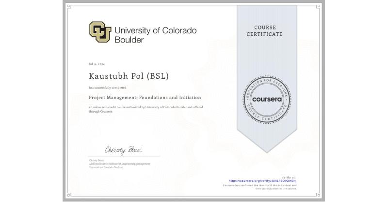 Kaustubh Pol on LinkedIn: Completion Certificate for Project Management ... Kaustubh Pol on LinkedIn: Completion Certificate for Project Management ...