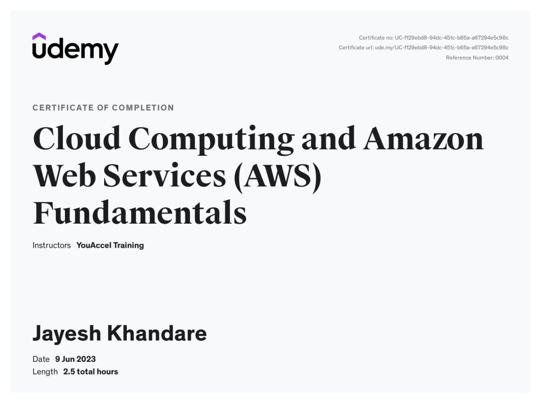 Jayesh Khandare on LinkedIn: Udemy Course Completion Certificate Jayesh Khandare on LinkedIn: Udemy Course Completion Certificate
