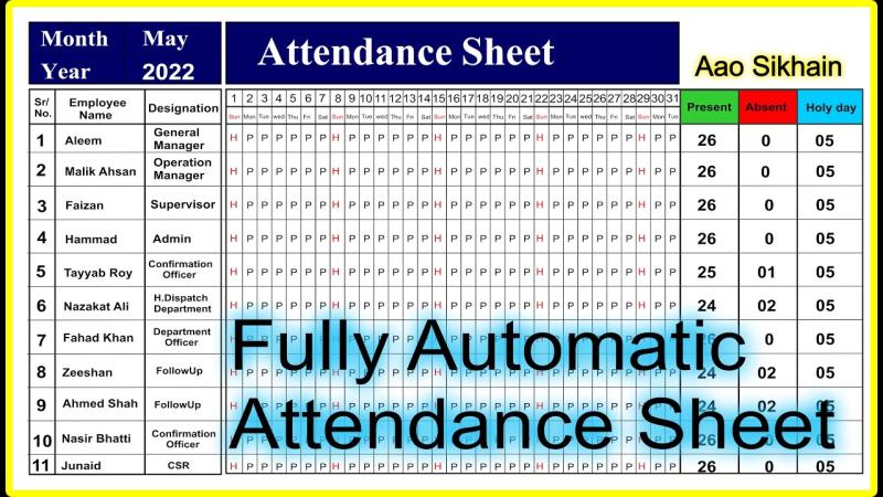 Sohail Saeed on LinkedIn: How to make Attendance Sheet in Ms Excel? # ... Sohail Saeed on LinkedIn: How to make Attendance Sheet in Ms Excel? # ...