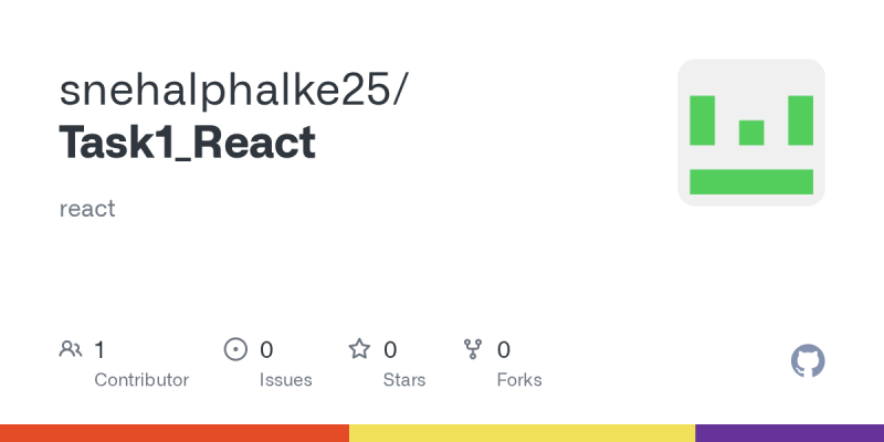 Snehal Phalke on LinkedIn: GitHub - snehalphalke25/Task1_React: react Snehal Phalke on LinkedIn: GitHub - snehalphalke25/Task1_React: react