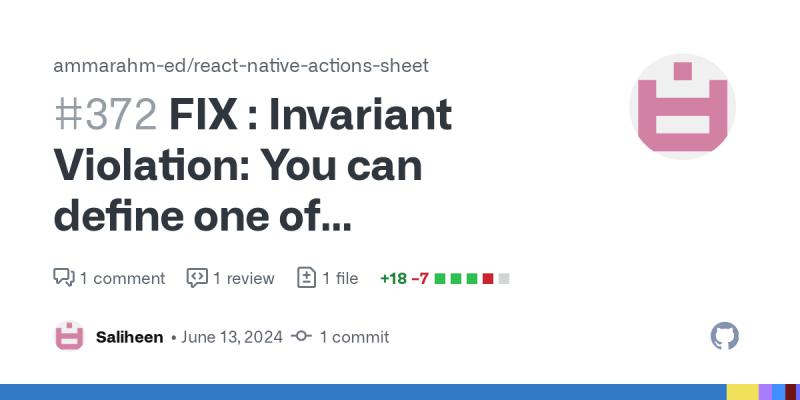 Saliheen Afridi on LinkedIn: FIX : Invariant Violation: You can define ... Saliheen Afridi on LinkedIn: FIX : Invariant Violation: You can define ...