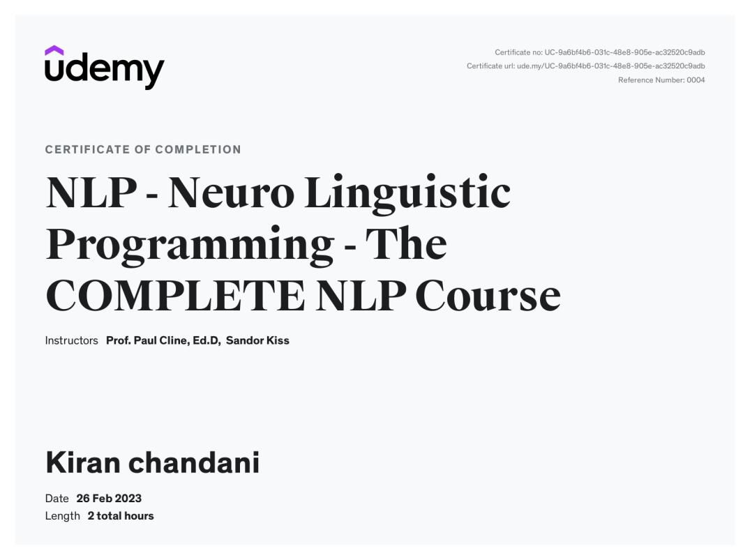 Kiran Chandani on LinkedIn: Udemy Course Completion Certificate Kiran Chandani on LinkedIn: Udemy Course Completion Certificate