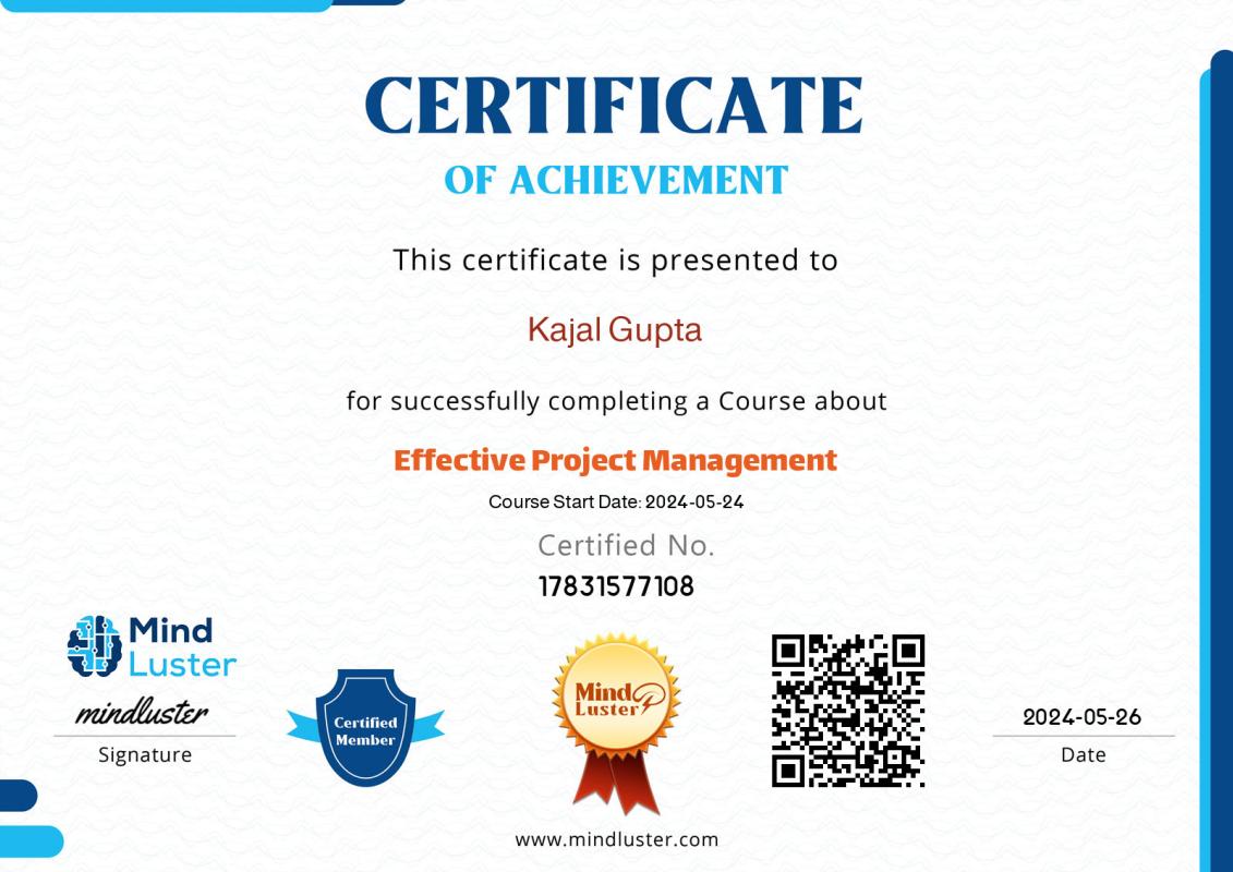 Kajal Gupta on LinkedIn: Mind Luster - Kajal Gupta-Effective Project ... Kajal Gupta on LinkedIn: Mind Luster - Kajal Gupta-Effective Project ...