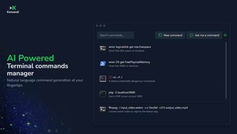 Tiago Rodrigues on LinkedIn: Komandi - AI Powered Terminal commands manager Tiago Rodrigues on LinkedIn: Komandi - AI Powered Terminal commands manager