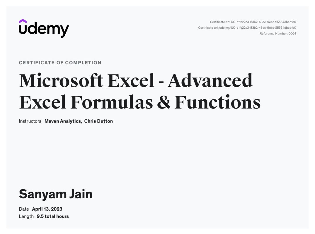 Sanyam jain on LinkedIn: Udemy Course Completion Certificate Sanyam jain on LinkedIn: Udemy Course Completion Certificate