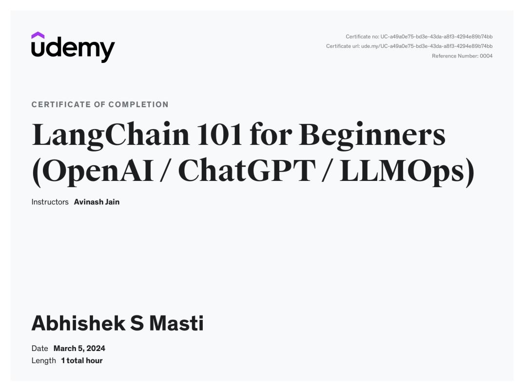 Abhishek Masti on LinkedIn: Udemy Course Completion Certificate Abhishek Masti on LinkedIn: Udemy Course Completion Certificate