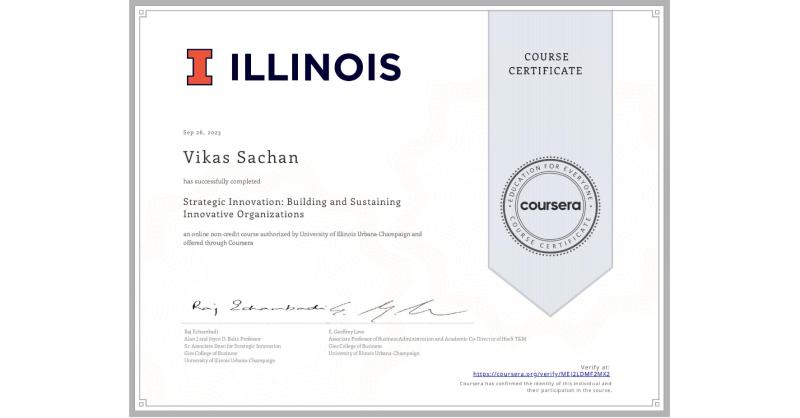 Vikas Sachan on LinkedIn: Completion Certificate for Strategic ... Vikas Sachan on LinkedIn: Completion Certificate for Strategic ...