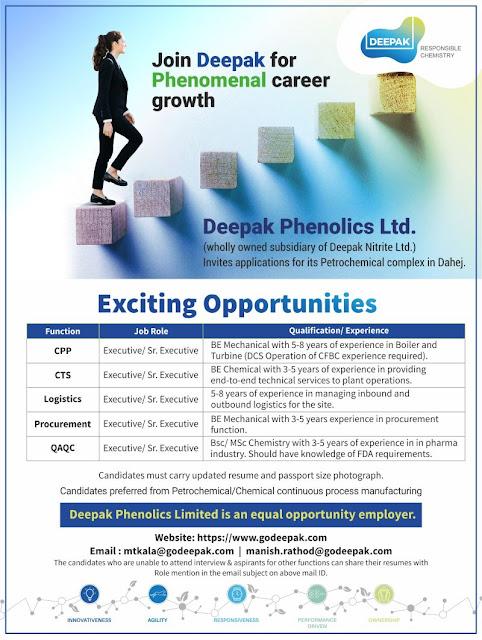 Nisha Patel on LinkedIn: Deepak Phenolics Job Openings For CPP/ CTS ... Nisha Patel on LinkedIn: Deepak Phenolics Job Openings For CPP/ CTS ...