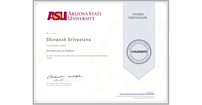 Shivansh Srivastava on LinkedIn: Completion Certificate for ... Shivansh Srivastava on LinkedIn: Completion Certificate for ...