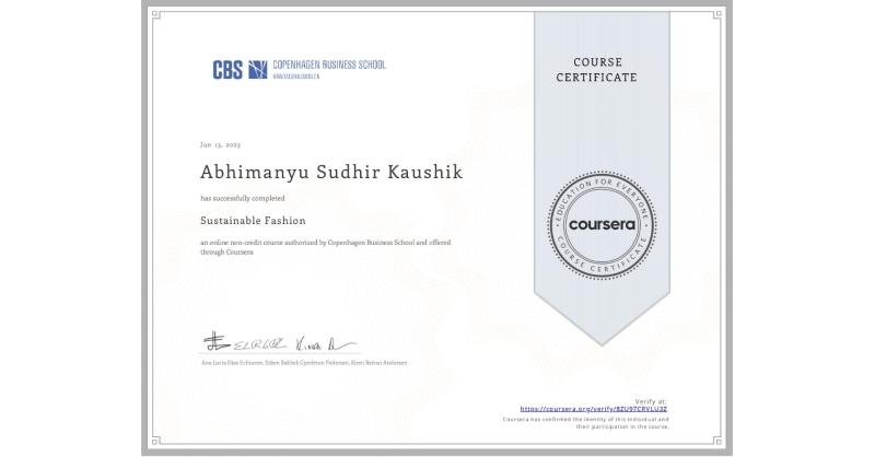 Abhimanyu Kaushik on LinkedIn: Completion Certificate for Sustainable ... Abhimanyu Kaushik on LinkedIn: Completion Certificate for Sustainable ...