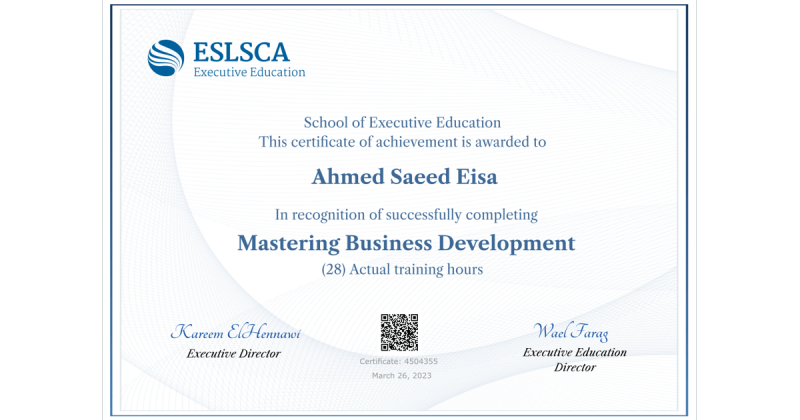 Ahmed Eisa on LinkedIn: Mastering Business Development • Ahmed Saeed ... Ahmed Eisa on LinkedIn: Mastering Business Development • Ahmed Saeed ...