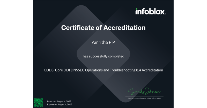 Amritha P P on LinkedIn: CDDS: Core DDI DNSSEC Operations and ... Amritha P P on LinkedIn: CDDS: Core DDI DNSSEC Operations and ...