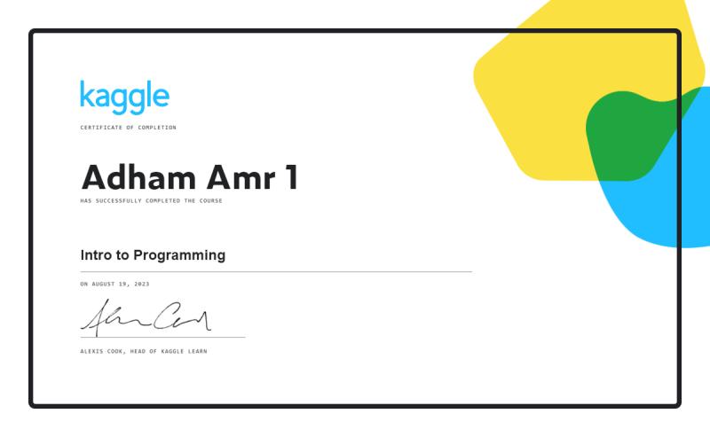 Adham Amr on LinkedIn: Adham Amr 1 completed the Intro to Programming ... Adham Amr on LinkedIn: Adham Amr 1 completed the Intro to Programming ...