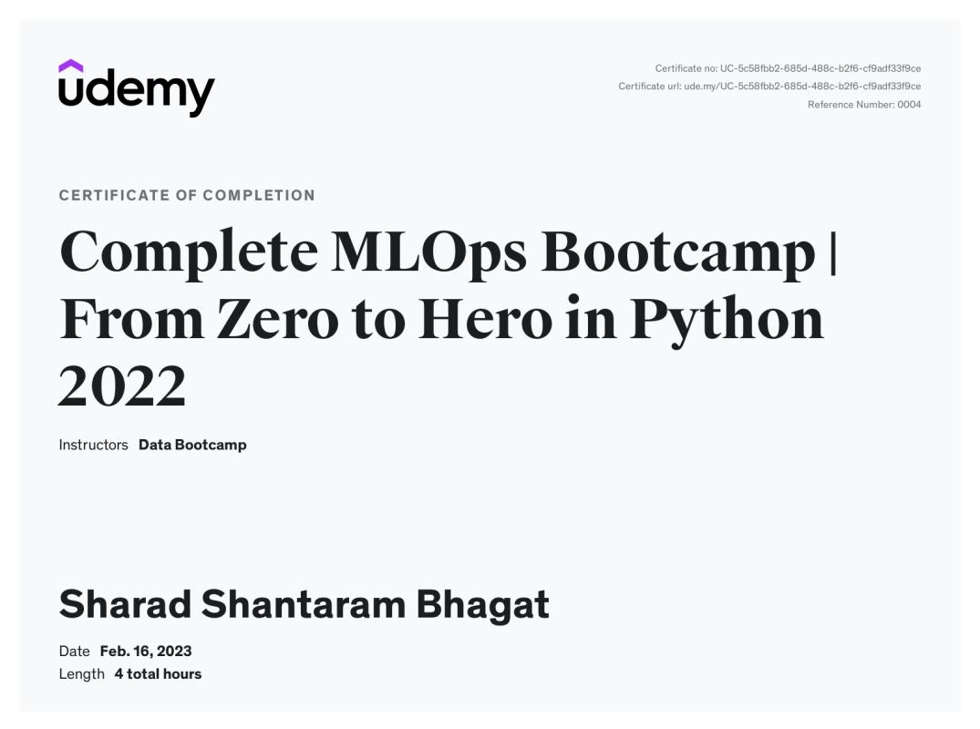 Sharad Bhagat on LinkedIn: Udemy Course Completion Certificate Sharad Bhagat on LinkedIn: Udemy Course Completion Certificate