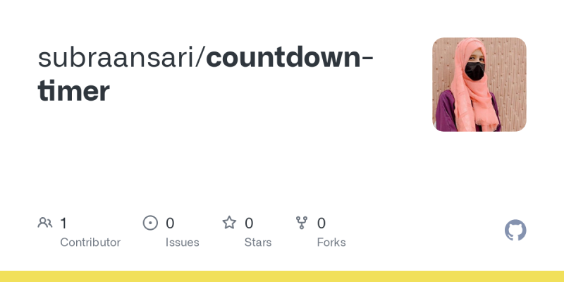 Subra Ansari on LinkedIn: GitHub - subraansari/countdown-timer Subra Ansari on LinkedIn: GitHub - subraansari/countdown-timer