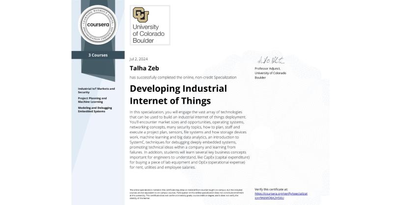 Talha Zeb on LinkedIn: Completion Certificate for Developing Industrial ... Talha Zeb on LinkedIn: Completion Certificate for Developing Industrial ...