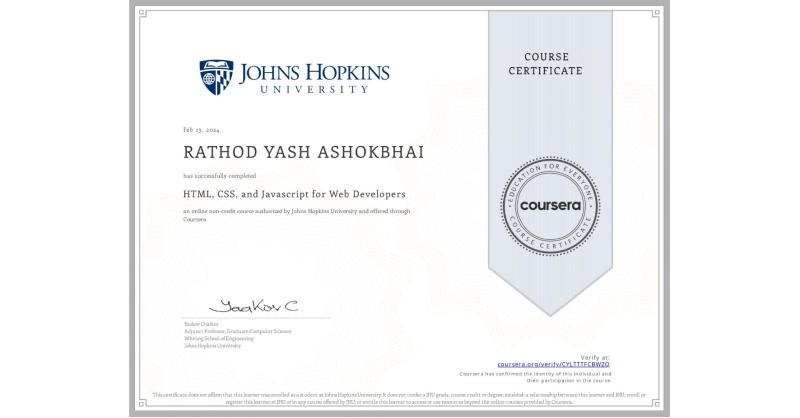 yash rathod on LinkedIn: Completion Certificate for HTML, CSS, and ... yash rathod on LinkedIn: Completion Certificate for HTML, CSS, and ...