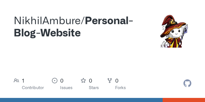 Nikhil Ambure on LinkedIn: GitHub - NikhilAmbure/Personal-Blog-Website Nikhil Ambure on LinkedIn: GitHub - NikhilAmbure/Personal-Blog-Website