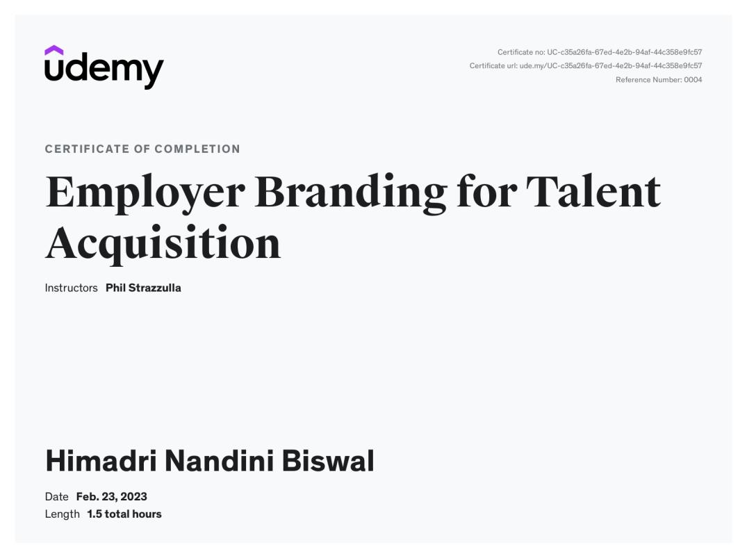 Himadri Nandini Biswal on LinkedIn: Udemy Course Completion Certificate Himadri Nandini Biswal on LinkedIn: Udemy Course Completion Certificate