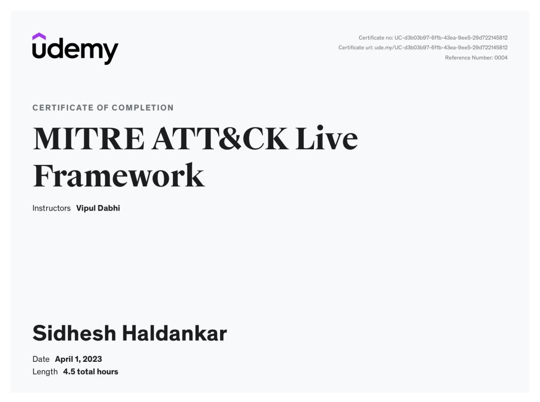 Siddhesh Haldankar on LinkedIn: Udemy Course Completion Certificate Siddhesh Haldankar on LinkedIn: Udemy Course Completion Certificate