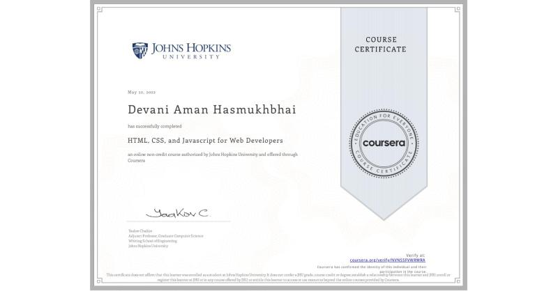 Aman Devani on LinkedIn: Completion Certificate for HTML, CSS, and ... Aman Devani on LinkedIn: Completion Certificate for HTML, CSS, and ...