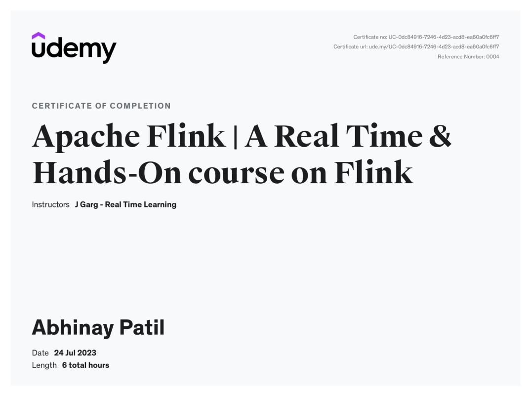 Abhinay Patil on LinkedIn: Udemy Course Completion Certificate Abhinay Patil on LinkedIn: Udemy Course Completion Certificate