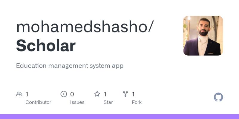 Mohammad Shasho on LinkedIn: GitHub - mohamedshasho/Scholar: Education ... Mohammad Shasho on LinkedIn: GitHub - mohamedshasho/Scholar: Education ...