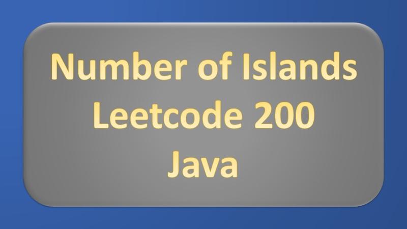 William S. on LinkedIn: Number of Islands - LeetCode 200 - Java William S. on LinkedIn: Number of Islands - LeetCode 200 - Java
